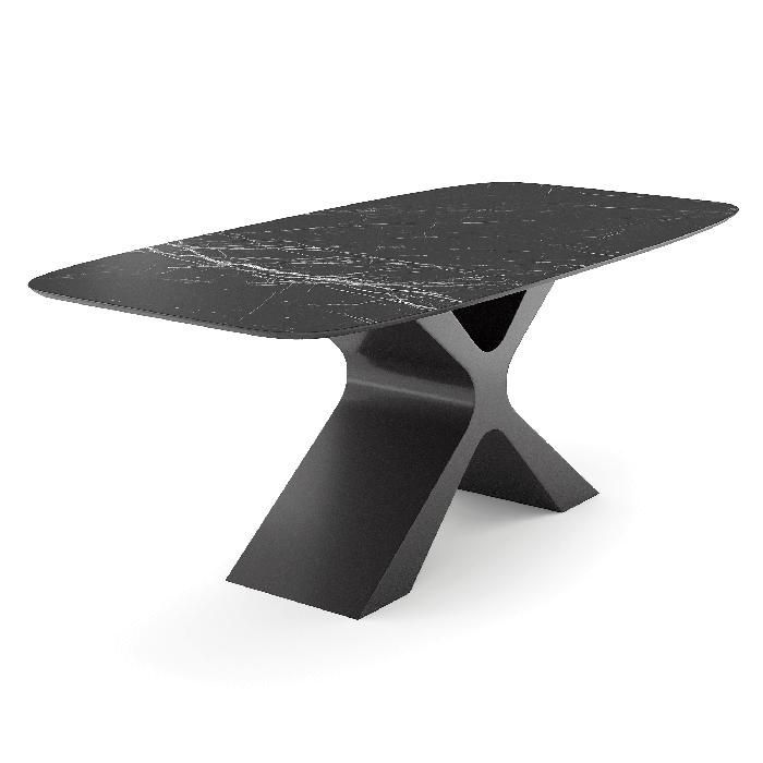 Стол овальный Argus 200, керамика матовая, черный купить в Москве от ...